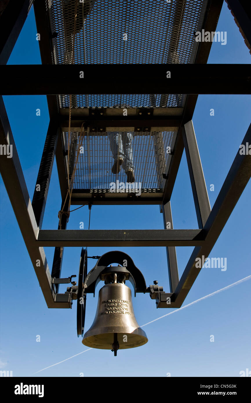 Traditional bell, Santa Maria degli Angeli church, Mario Botta, Alpe ...