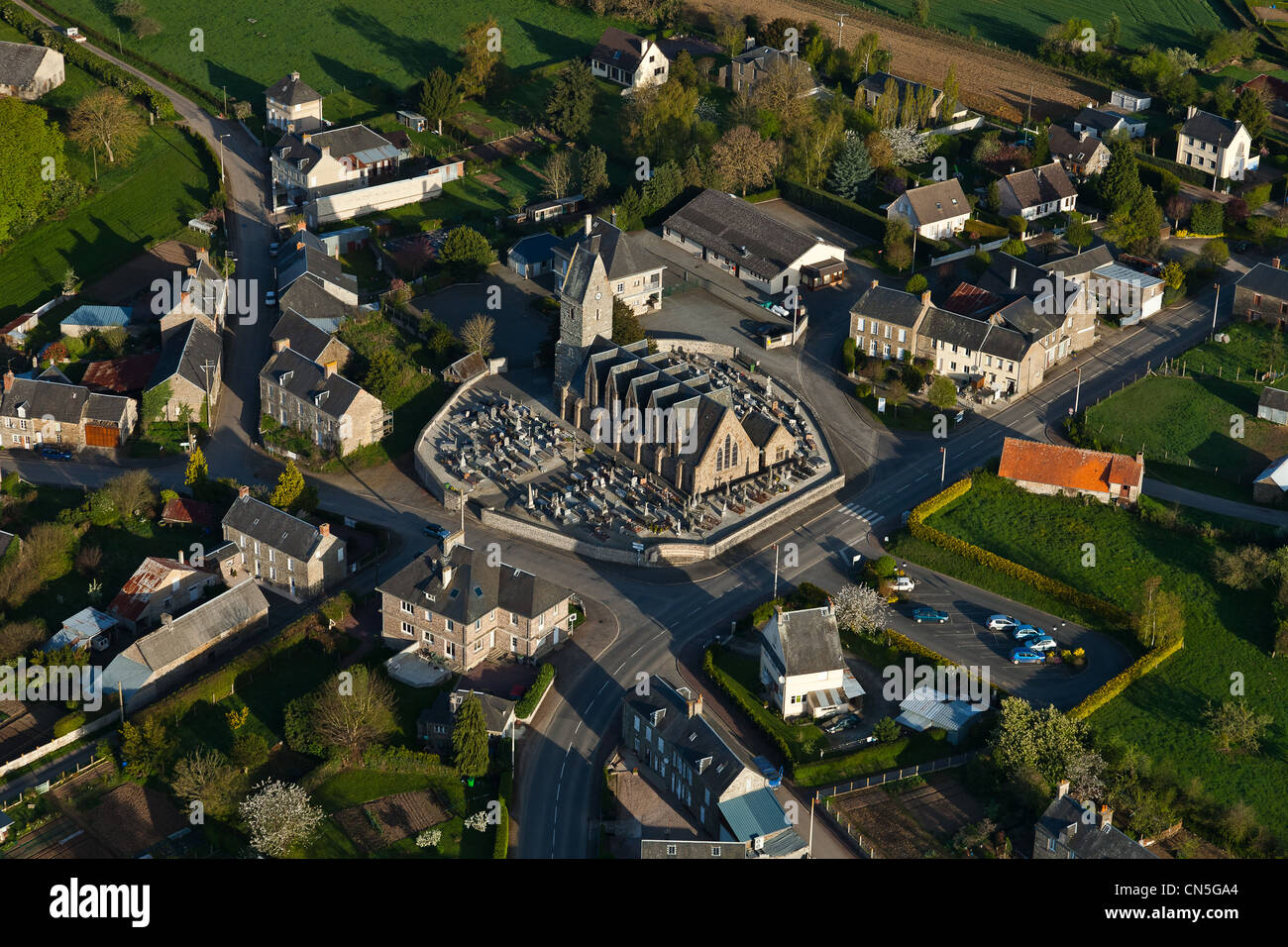 France, Calvados, Swiss Normandy, St Pierre la Vieille (aerial view ...