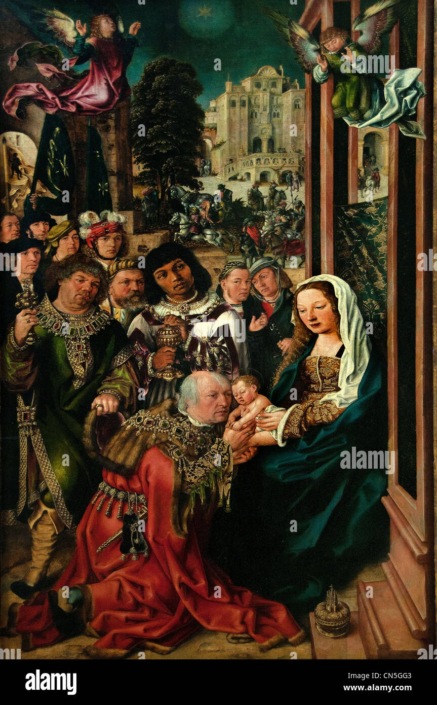 The Adoration of the Wise Men by Ulrich apt the old 1455 - 1532 ...