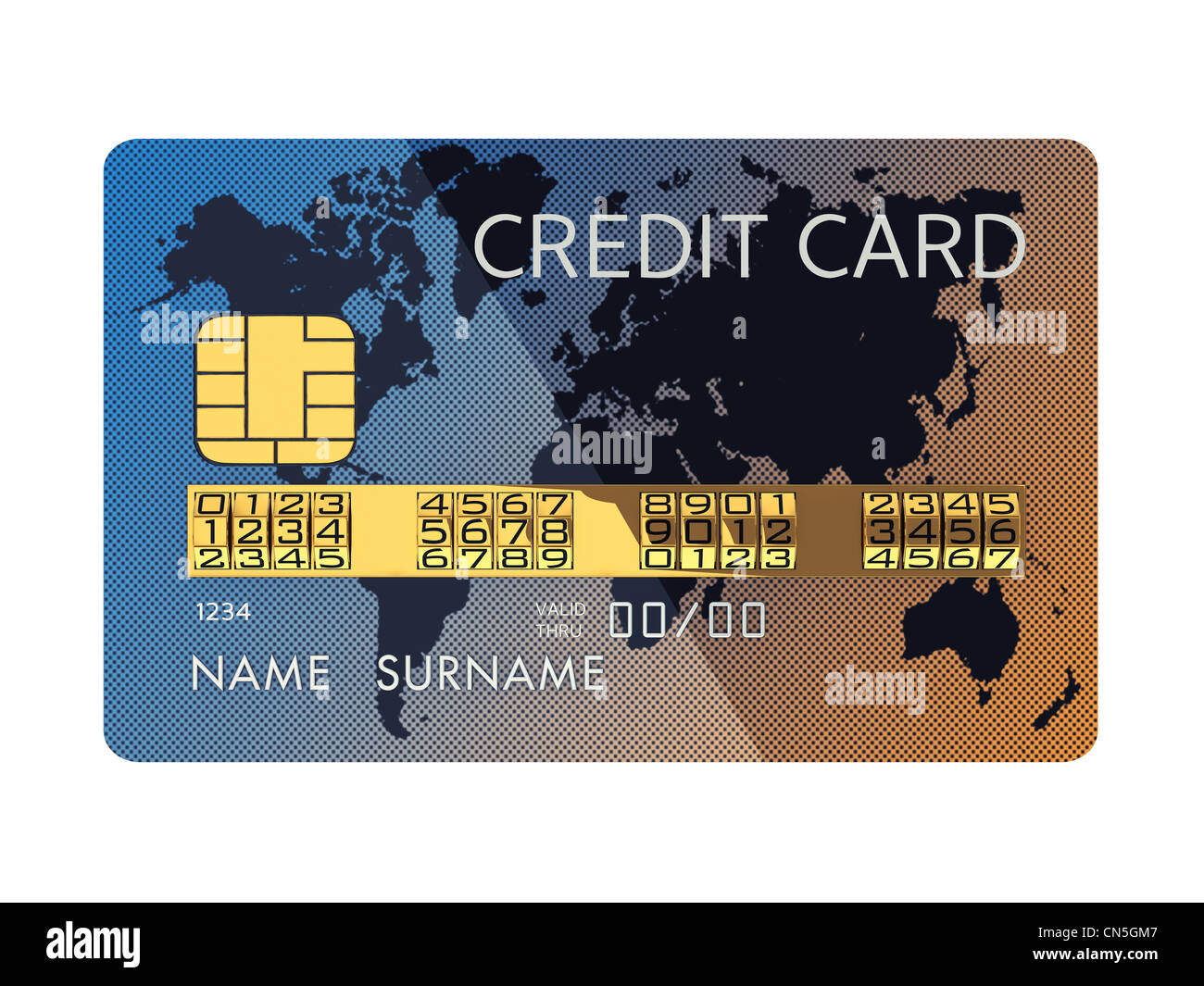 Generic credit card with combination lock as identification number ...