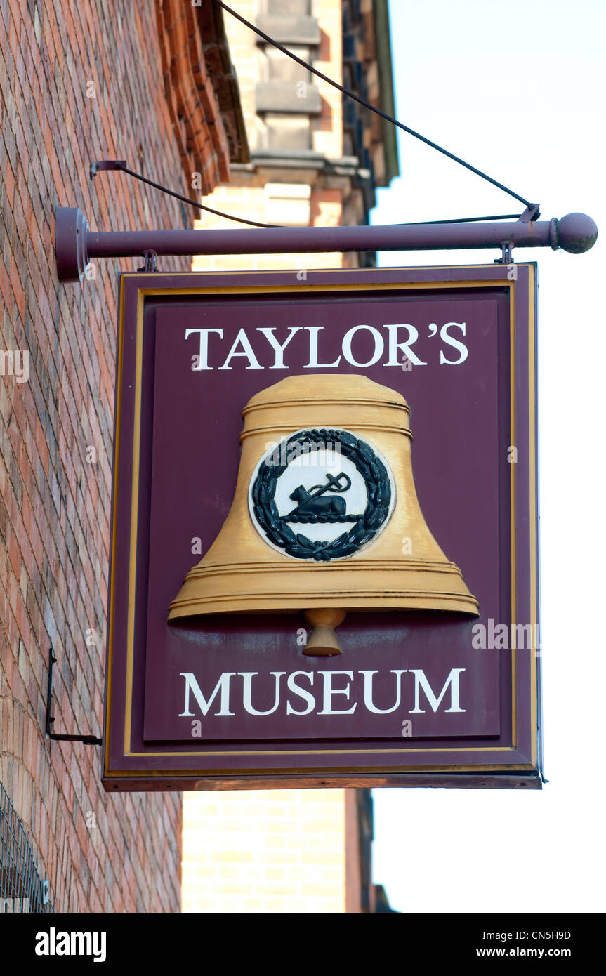 Taylor`s Bell Foundry Museum sign, Loughborough, Leicestershire ...