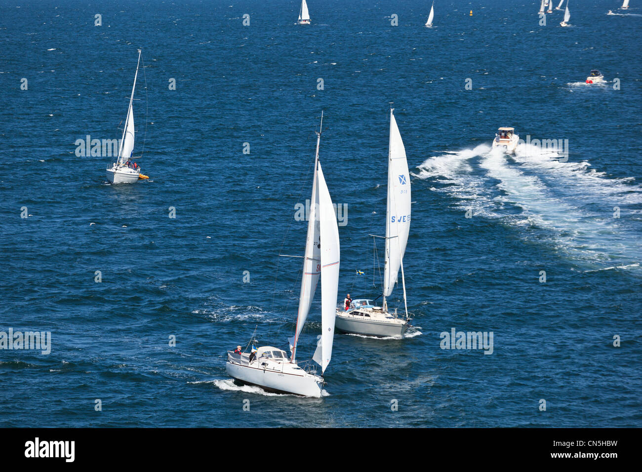 Sailboats At sea Stock Photo - Alamy