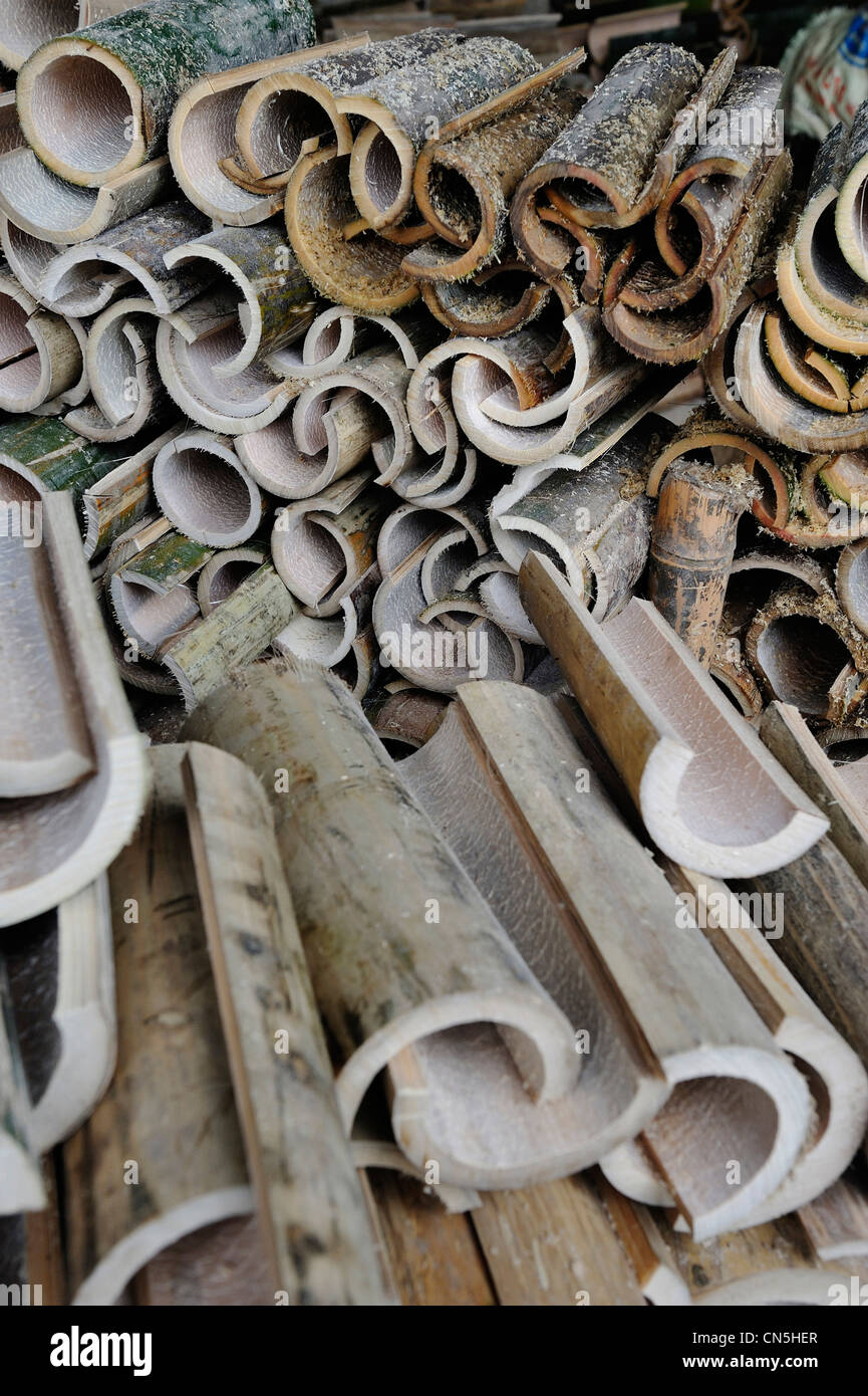 Vietnam, Hoa Binh Province, Mai Chau, bamboo chopstick factory Stock ...