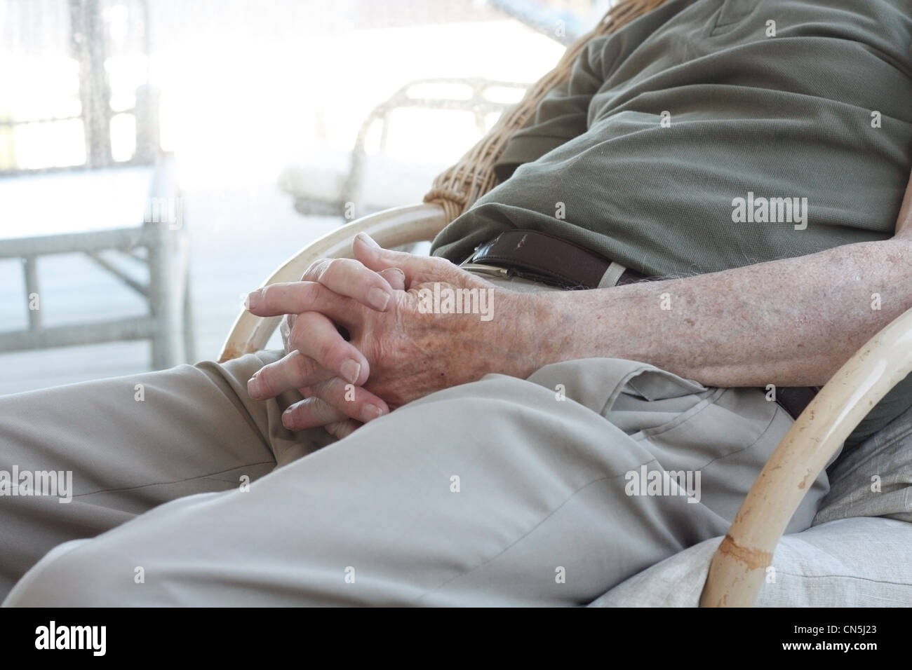 Old man sleeping chair hi-res stock photography and images - Alamy