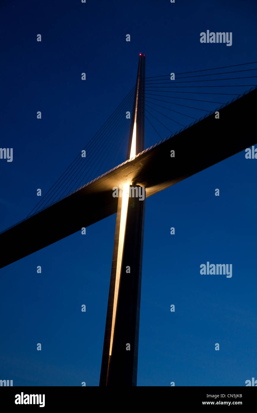 Millau Viaduct Bridge At Night
