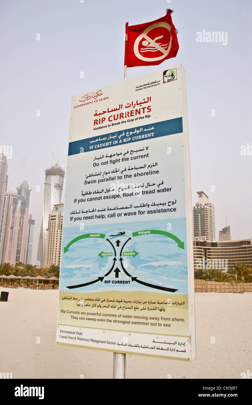 Uae beach warning hi-res stock photography and images - Alamy