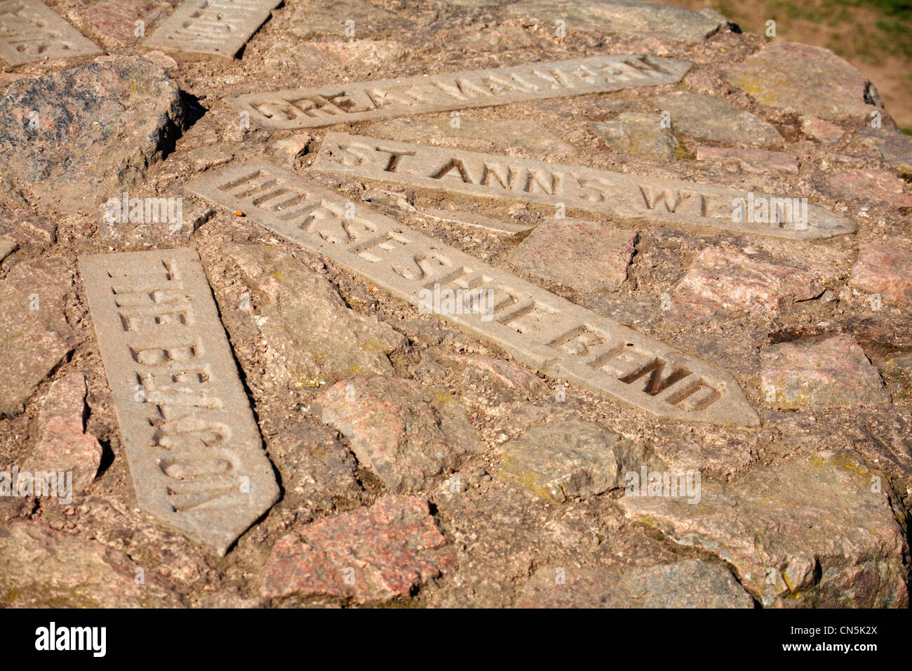 direction signs at Gold Mine in the Malvern Hills, Great Malvern ...