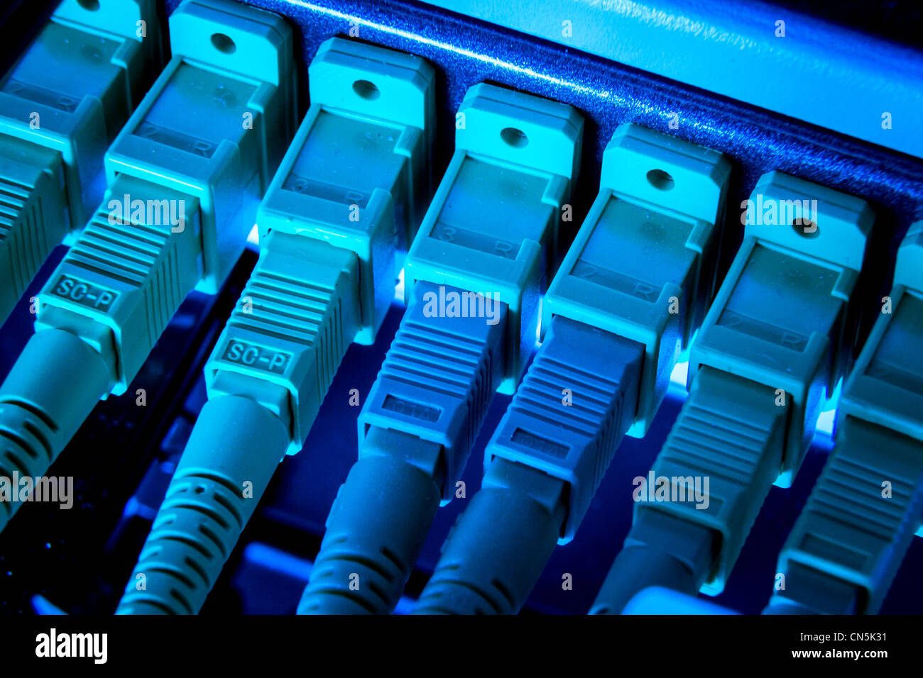 optic fiber hub as part of internet infrastructure Stock Photo - Alamy