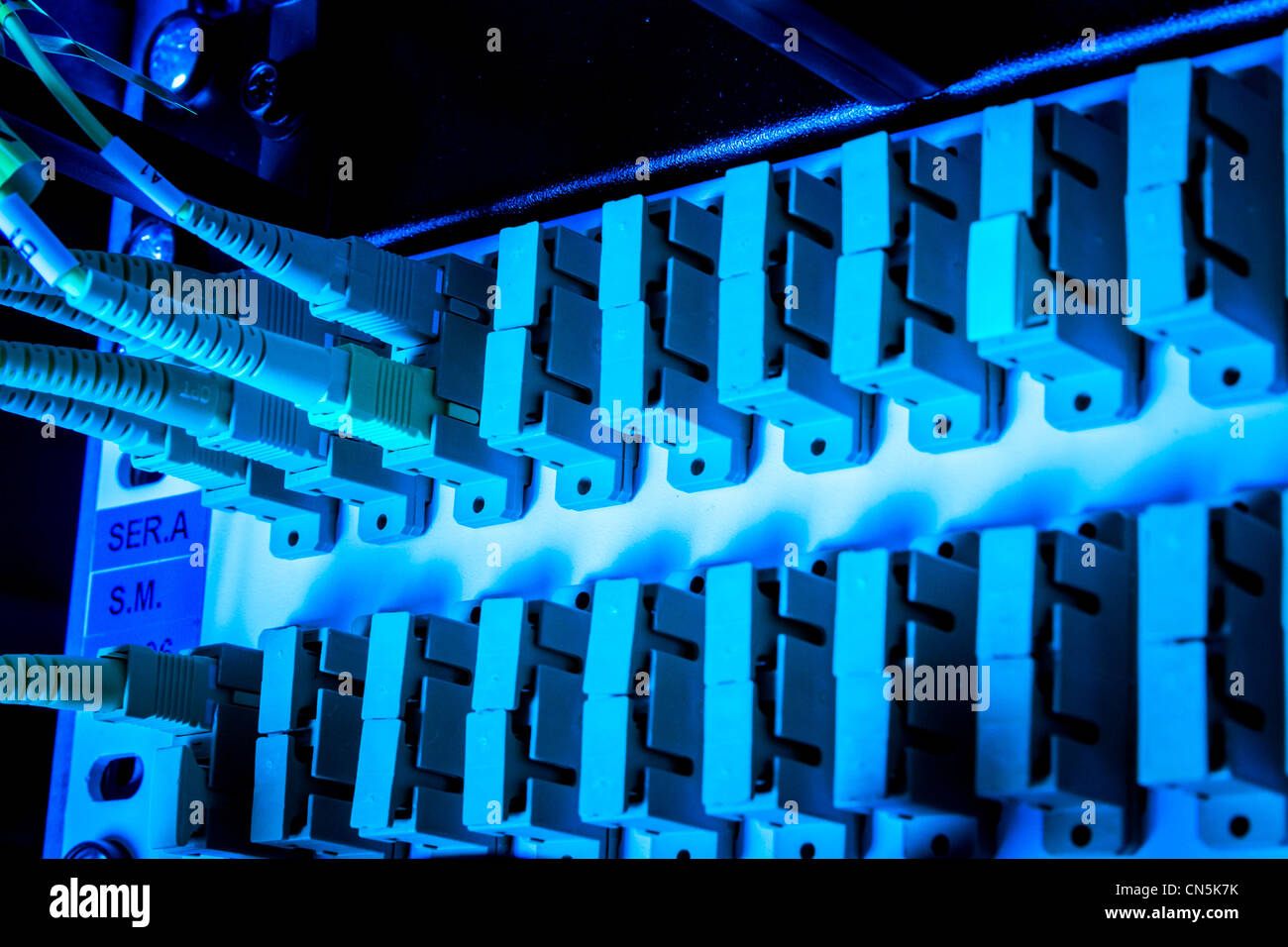 optic fiber hub as part of internet infrastructure Stock Photo - Alamy