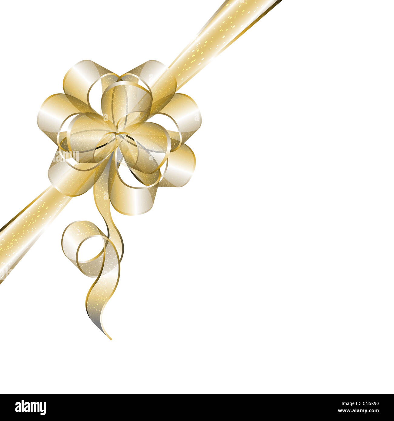 Transparent golden bow isolated on white. Vector illustration Stock ...