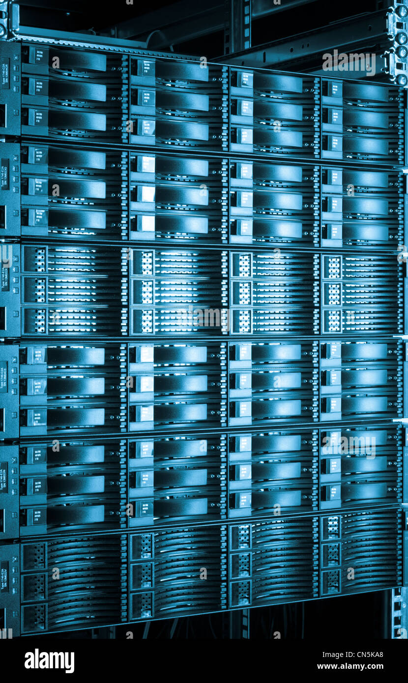 detail of data center with hard drives Stock Photo - Alamy