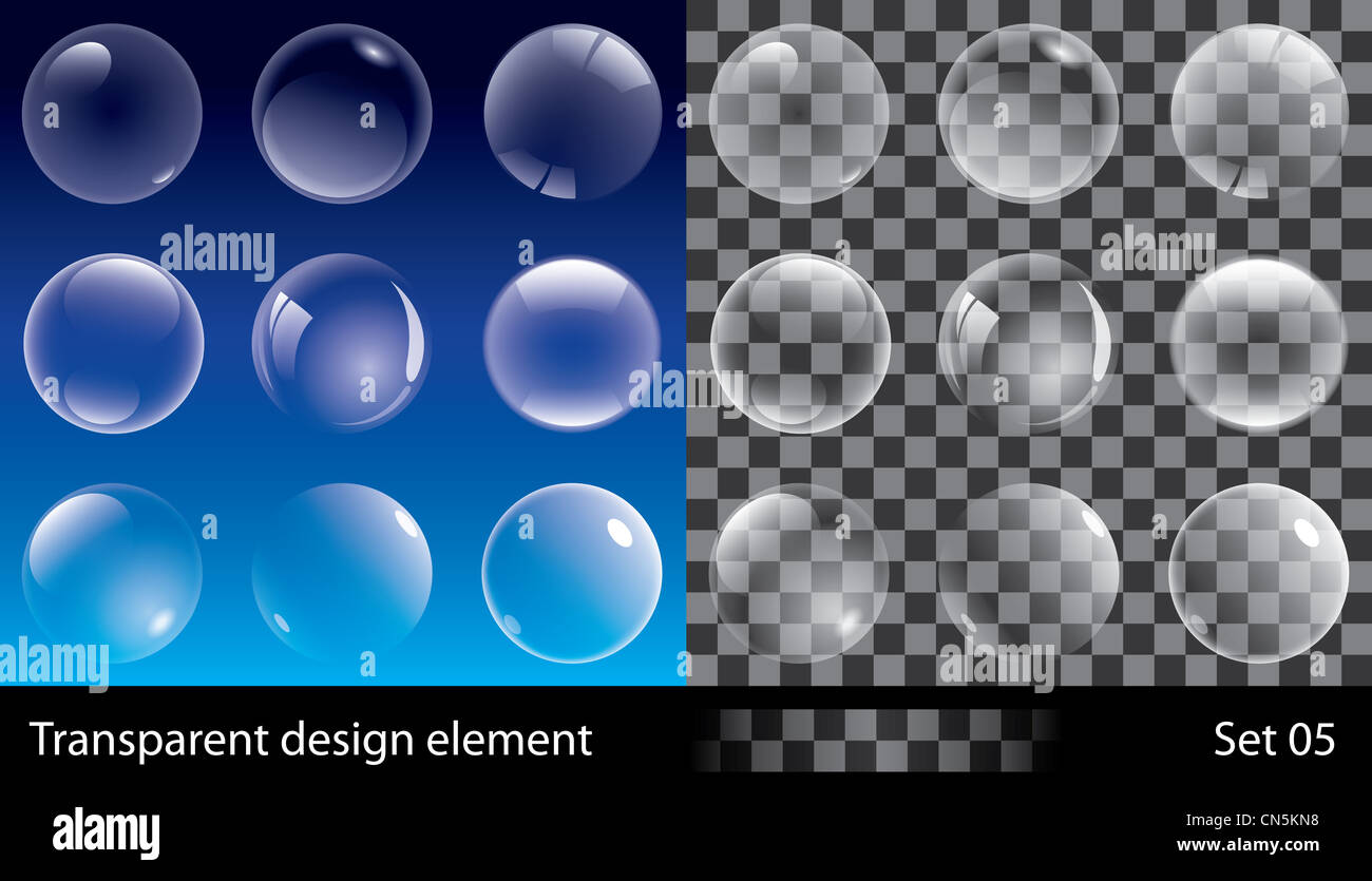 Set of transparent bubbles. illustration for design Stock Photo - Alamy
