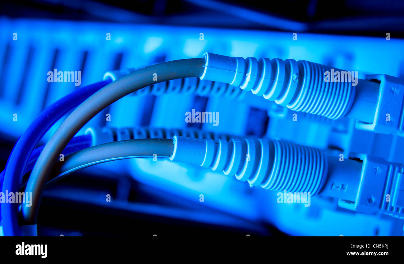 optic fiber hub as part of internet infrastructure Stock Photo - Alamy
