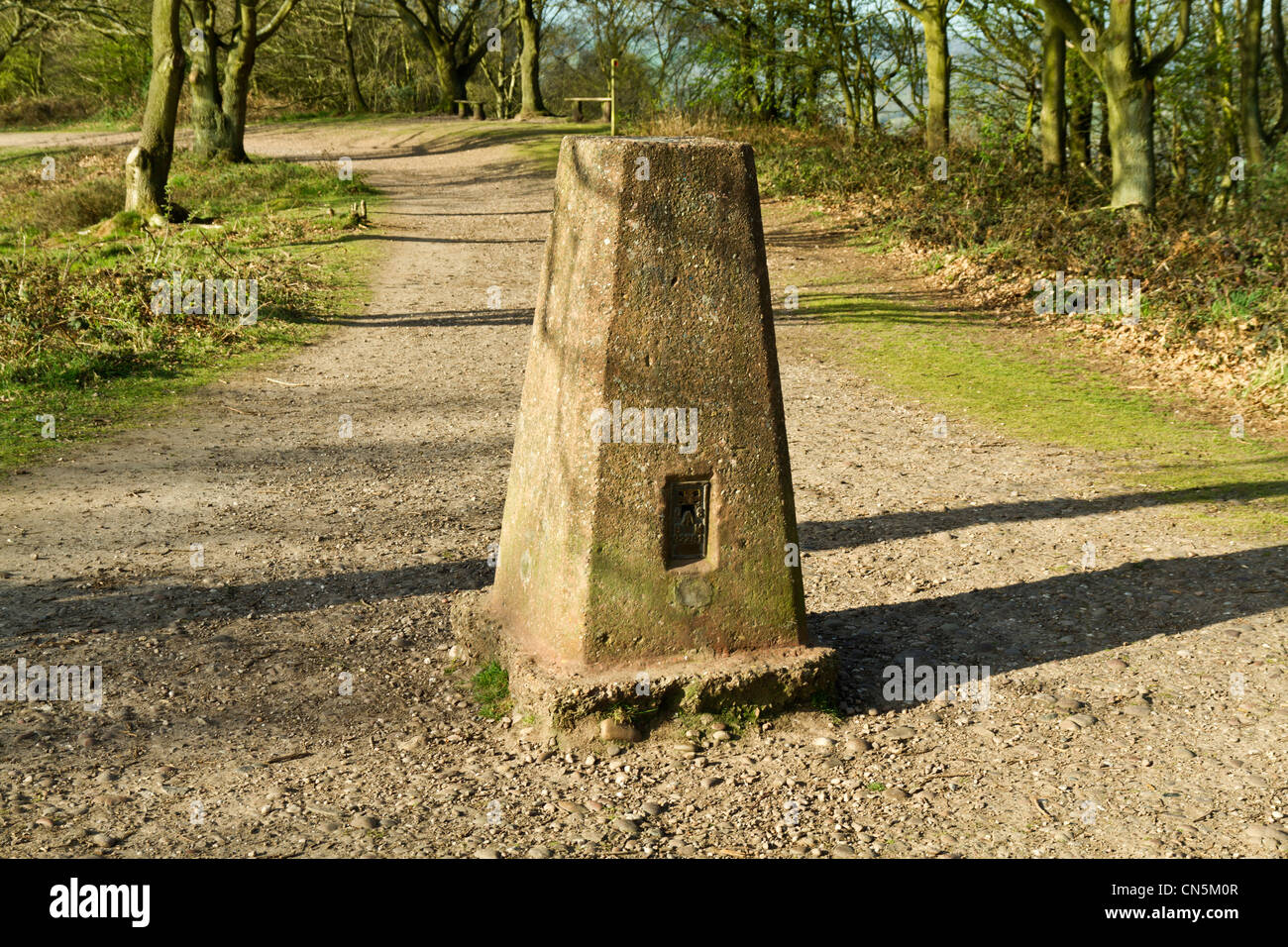 Old trig point on Kinver Edge Stock Photo - Alamy