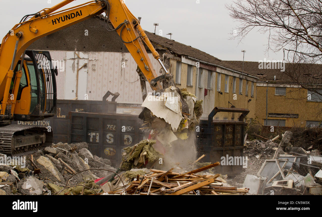 Demolition of tinned-up homes in Liverpool near to the edge lane ...