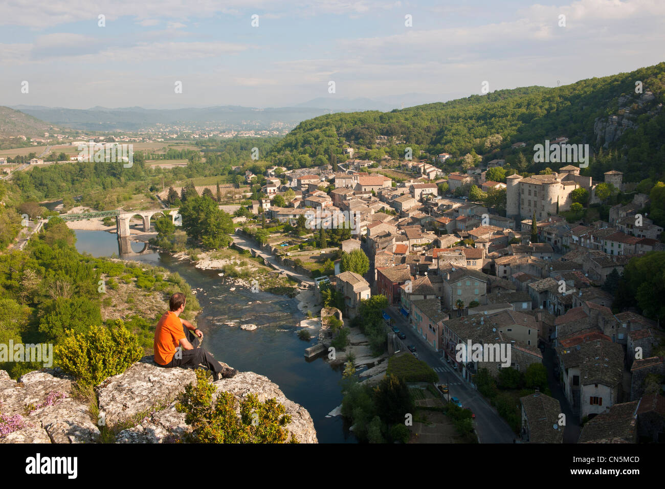 France, Ardeche, the Medieval Vogue, labelled Les Plus Beaux Villages ...
