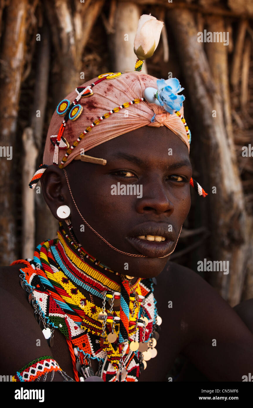 Kenya, Laikipia, Loisaba Wilderness Conservancy, Samburu tribesman ...