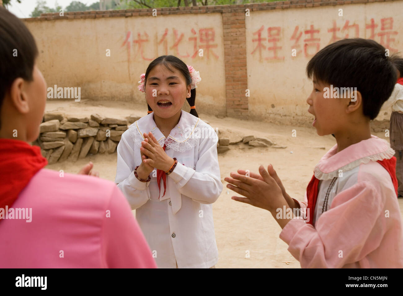 Chinese children school uniform scarf hi-res stock photography and ...