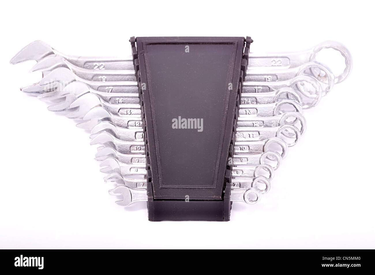 Set of wrenches in box on white background Stock Photo - Alamy