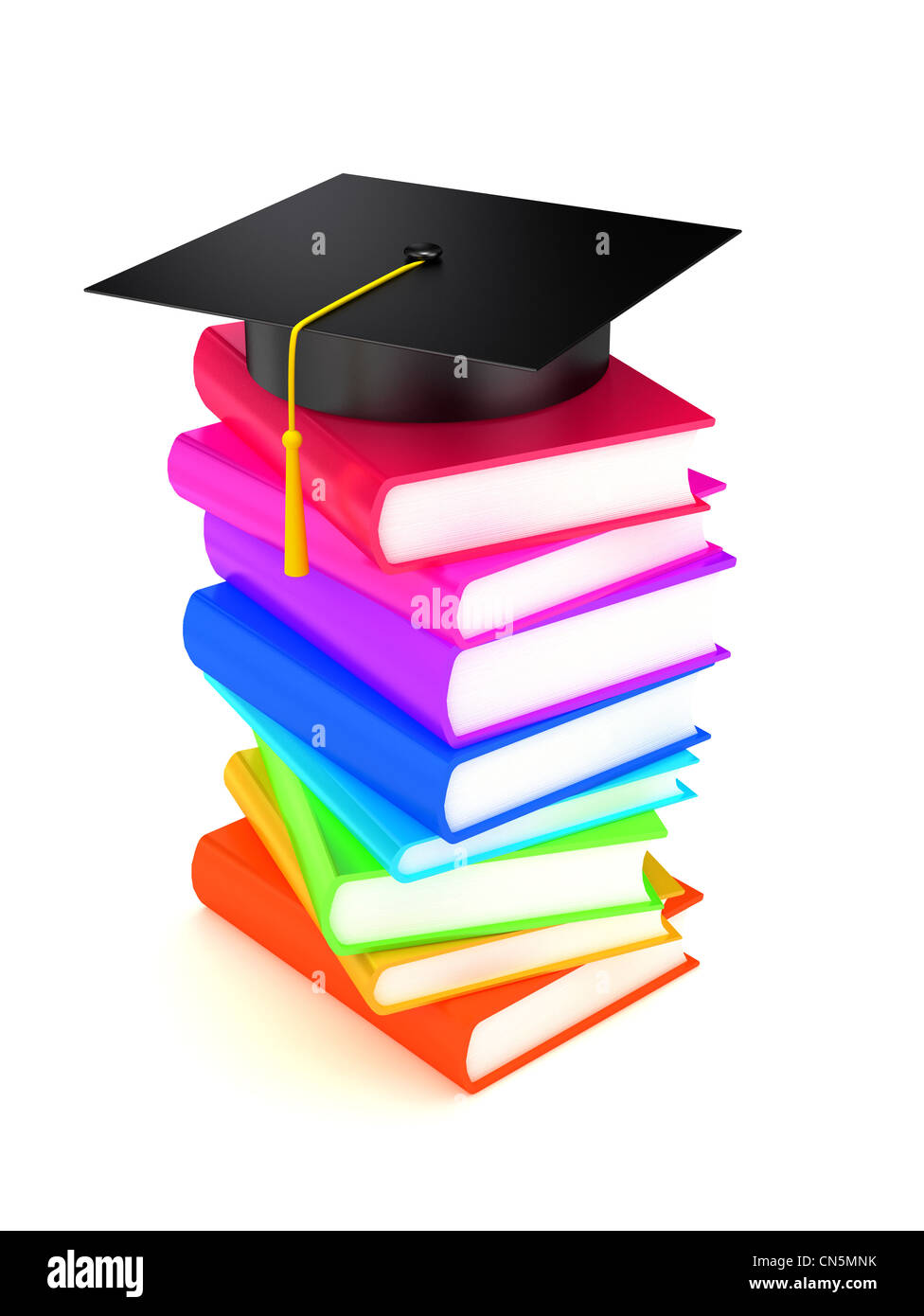3d render graduation cap books hi-res stock photography and images - Alamy