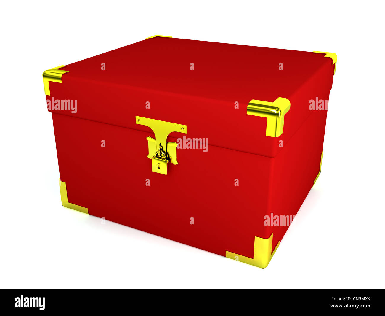 Red box over white background. 3d render Stock Photo - Alamy