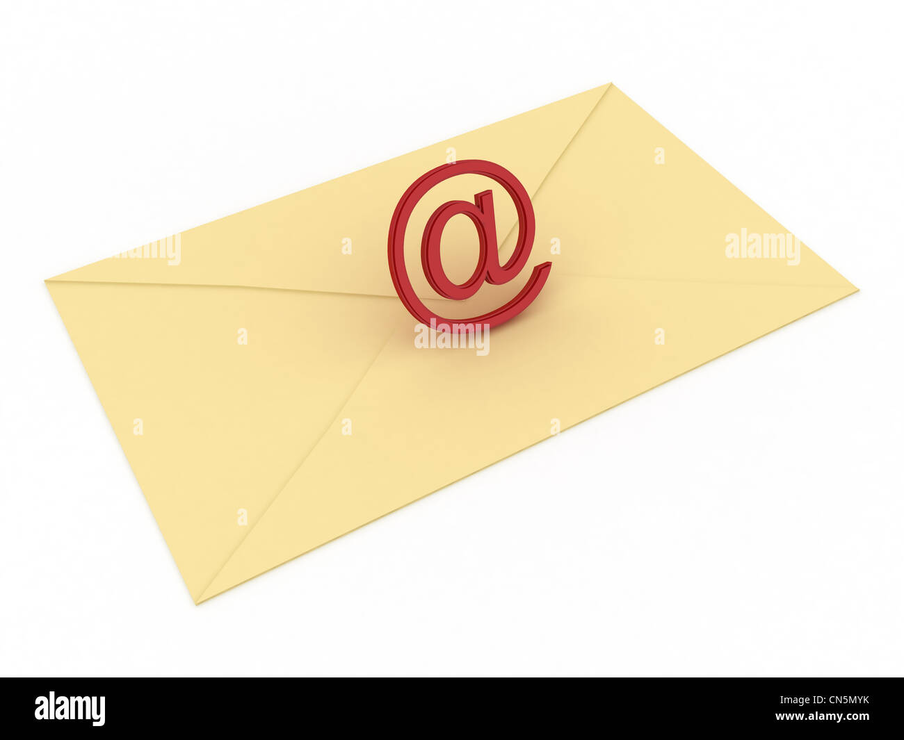Envelope with e-mail sign over white. 3d render Stock Photo - Alamy