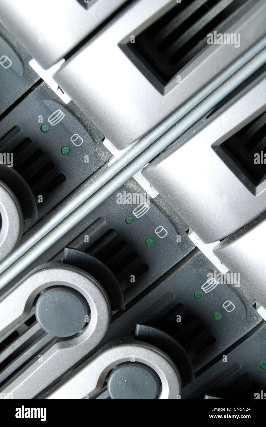 detail of data center with hard drives Stock Photo - Alamy