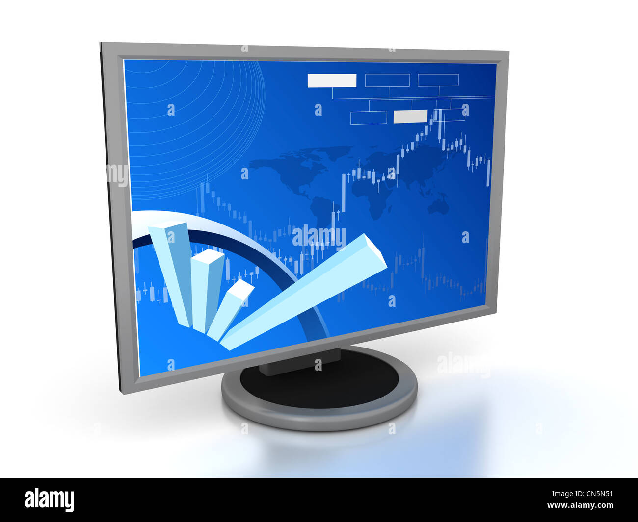 Computer monitor on white background . 3d render Stock Photo - Alamy