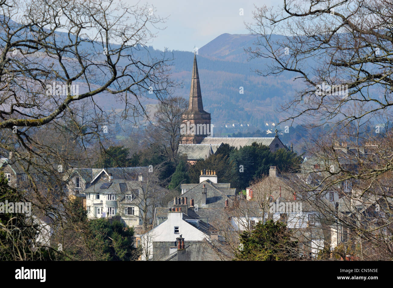 Keswick in Winter. Lake District National Park, Cumbria, England ...