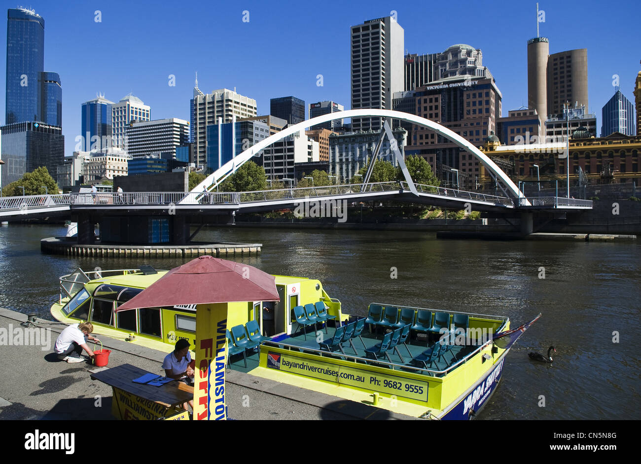 Australia, Vicoria, Melbourne, Southbank dock side, boat cruises on ...