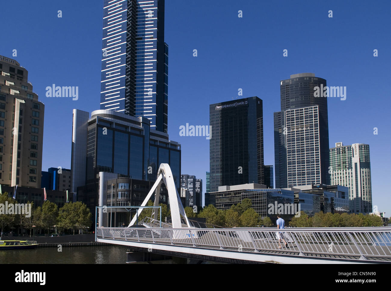 Southbank Pedestrian Bridge Yarra River High Resolution Stock ...