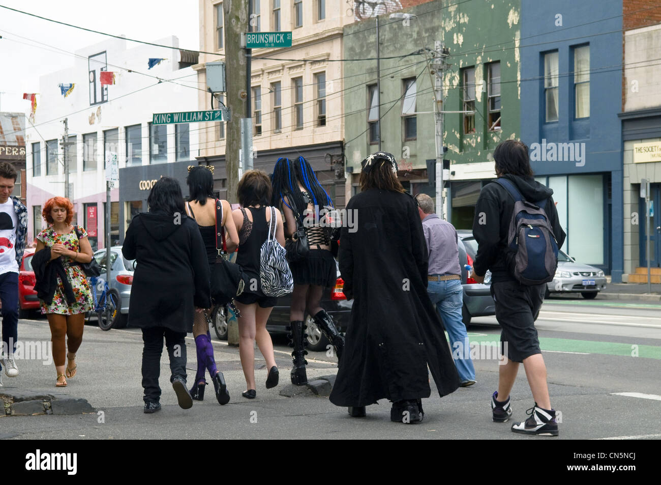Australia, Victoria, Melbourne, Fitzroy District, the trendy street of ...