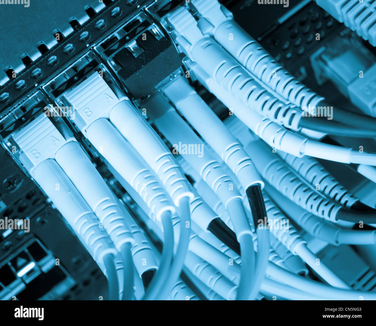 optic fiber cables connected to data center Stock Photo - Alamy
