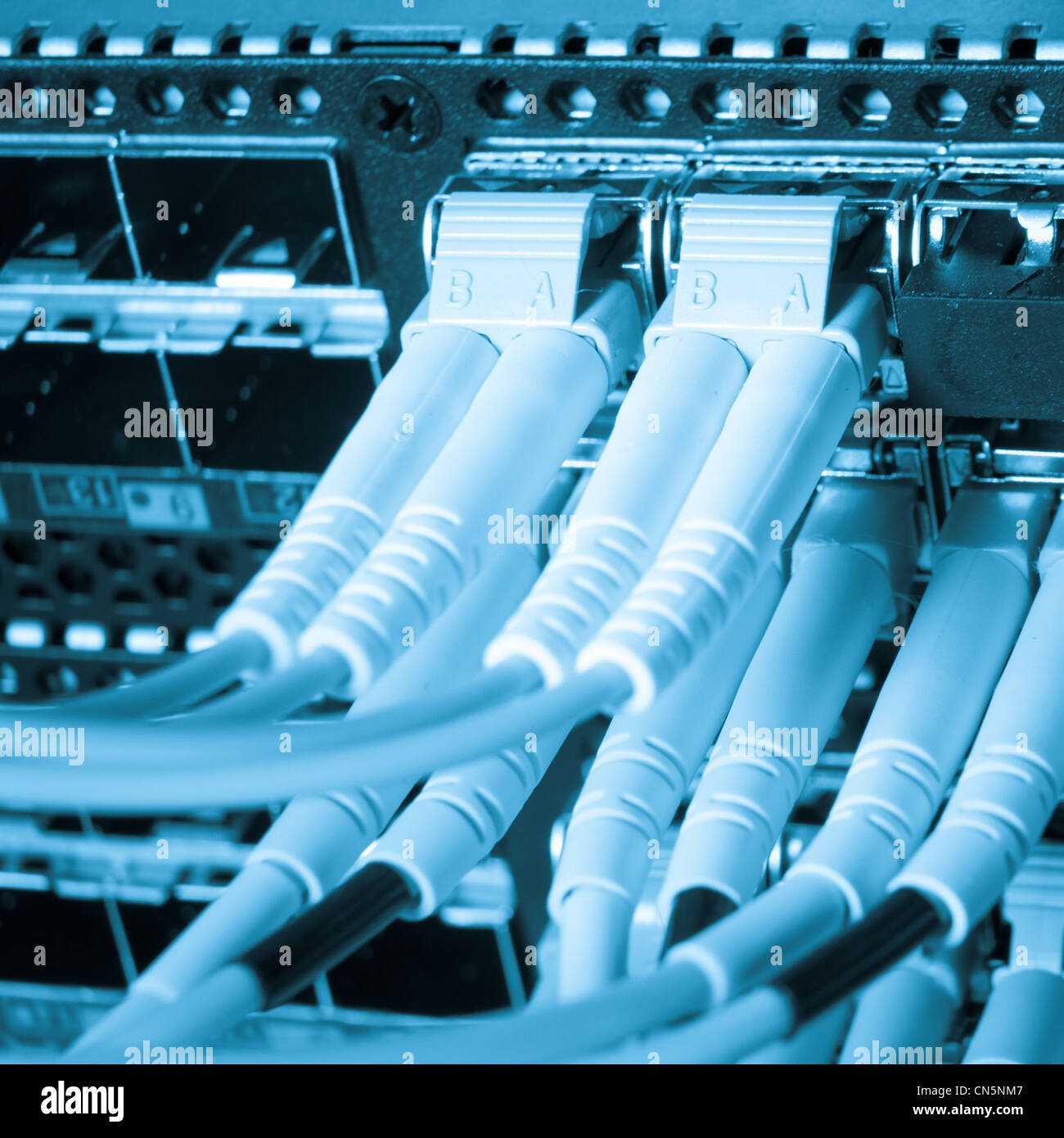 optic fiber cables connected to data center Stock Photo - Alamy