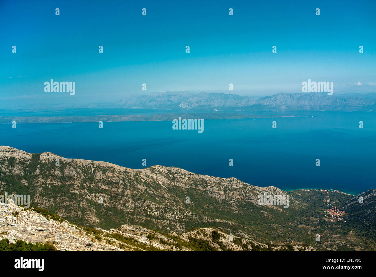 Duba Peljeska village and mainland seen from Mount of Saint Elijah, 961 ...