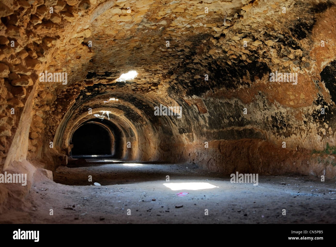 Ptolemais. Cyrenaica. Libya. View of one of the well built and ...
