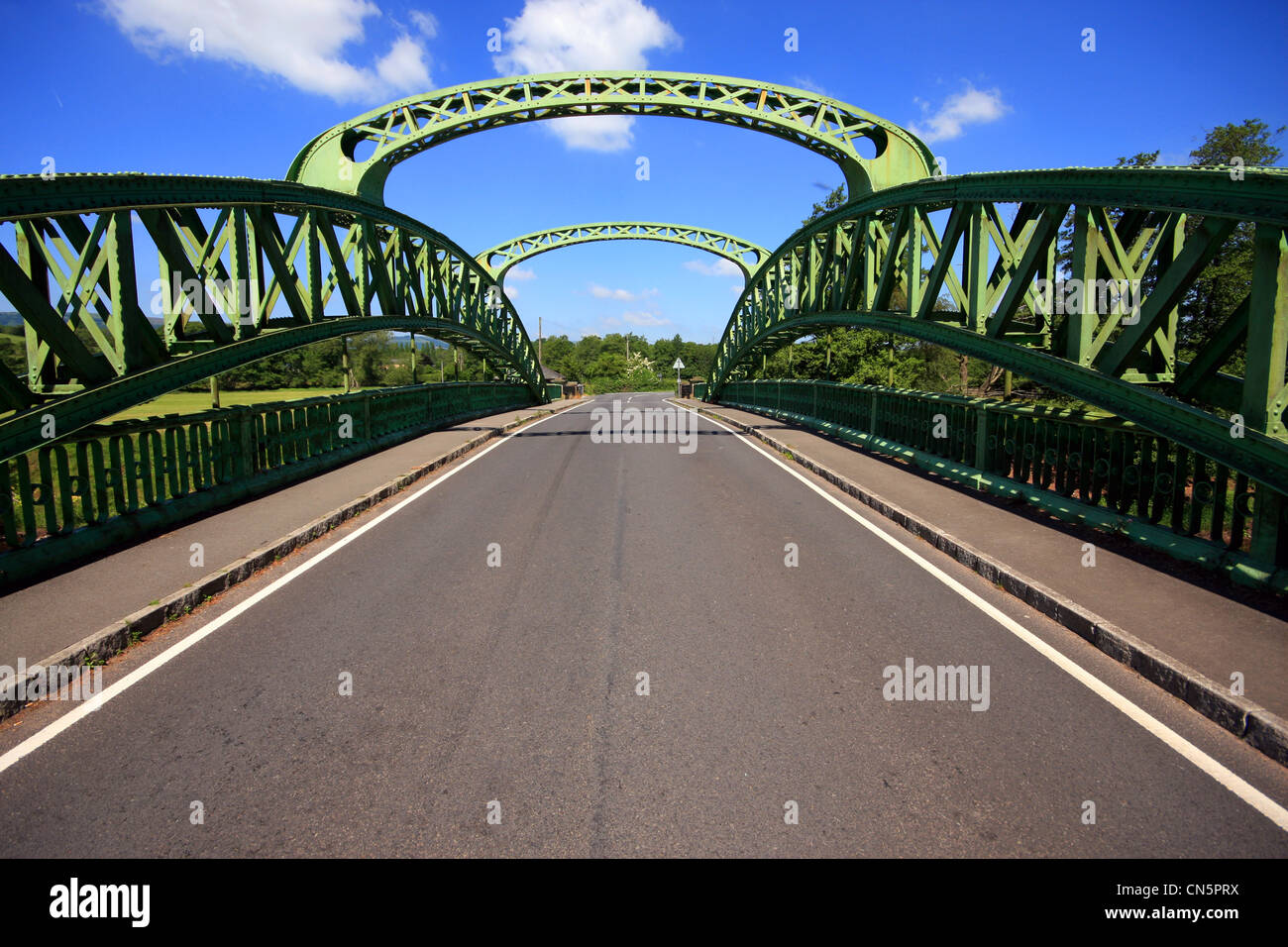 Chain Bridge or kemeys Bridge on the B4598 over the River Usk at Kemeys ...