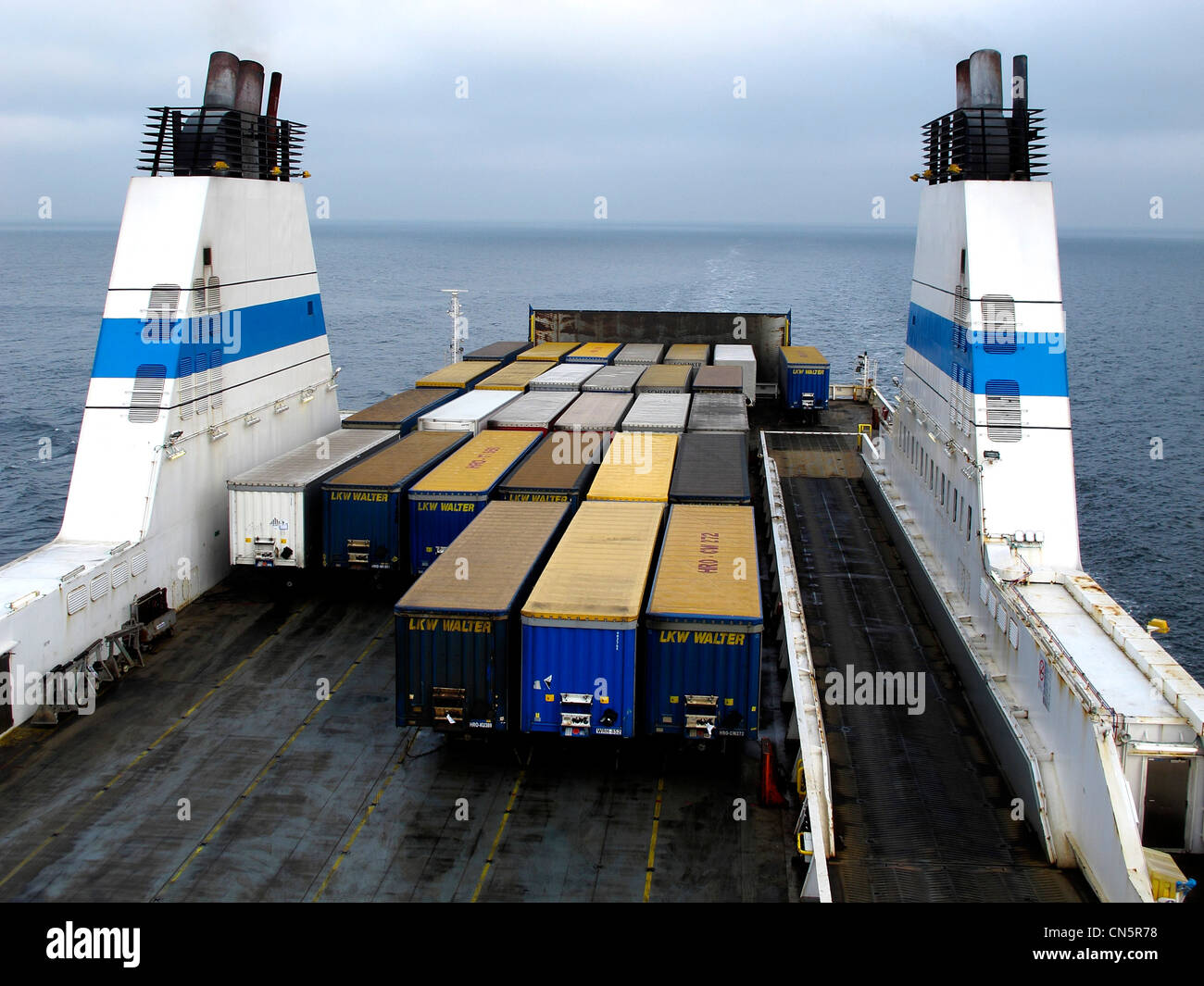 Scandinavia Finnline ferry Cargo truck transporting at Baltic sea Stock ...