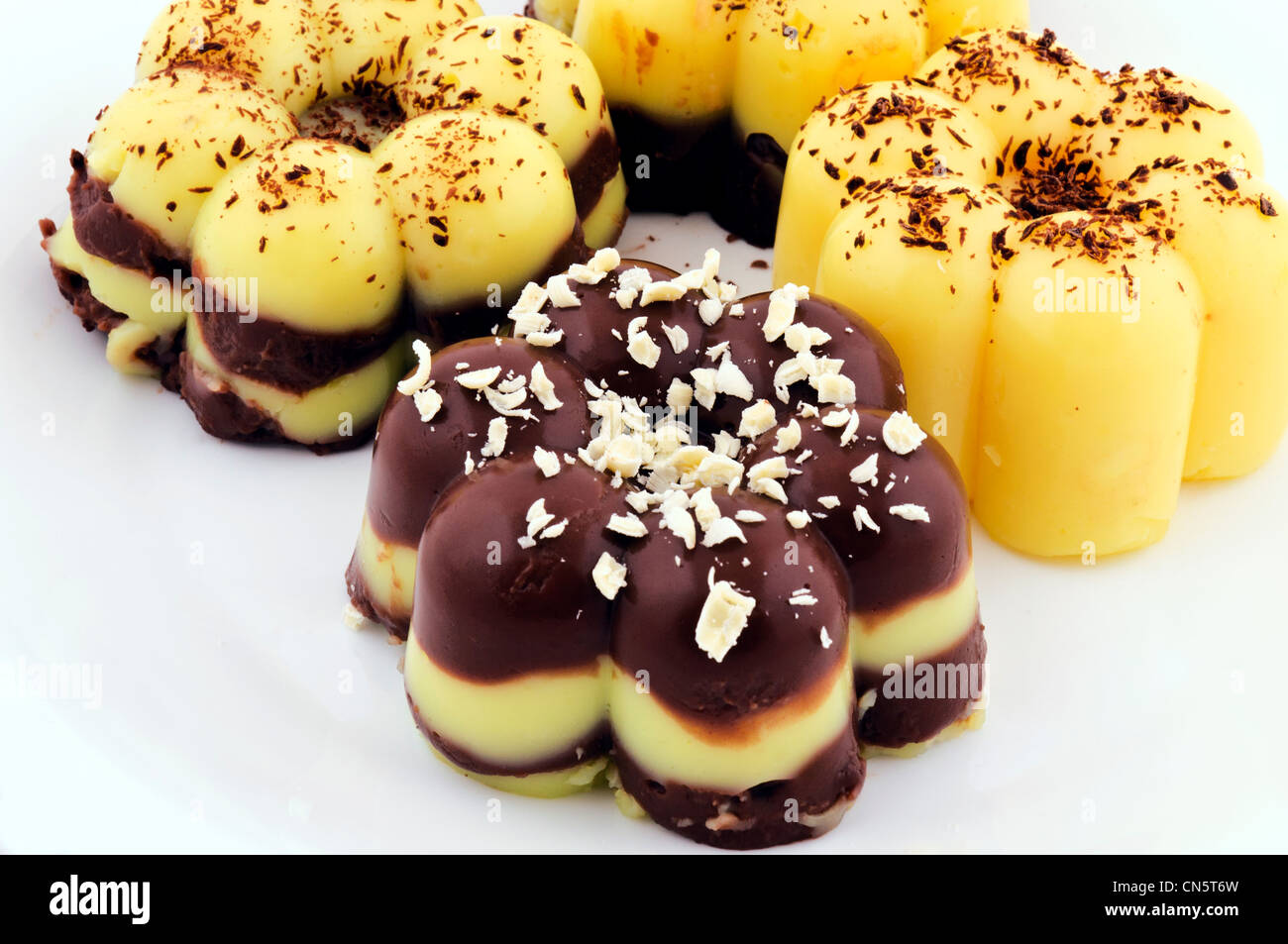 Homemade puddings on the plate Stock Photo - Alamy