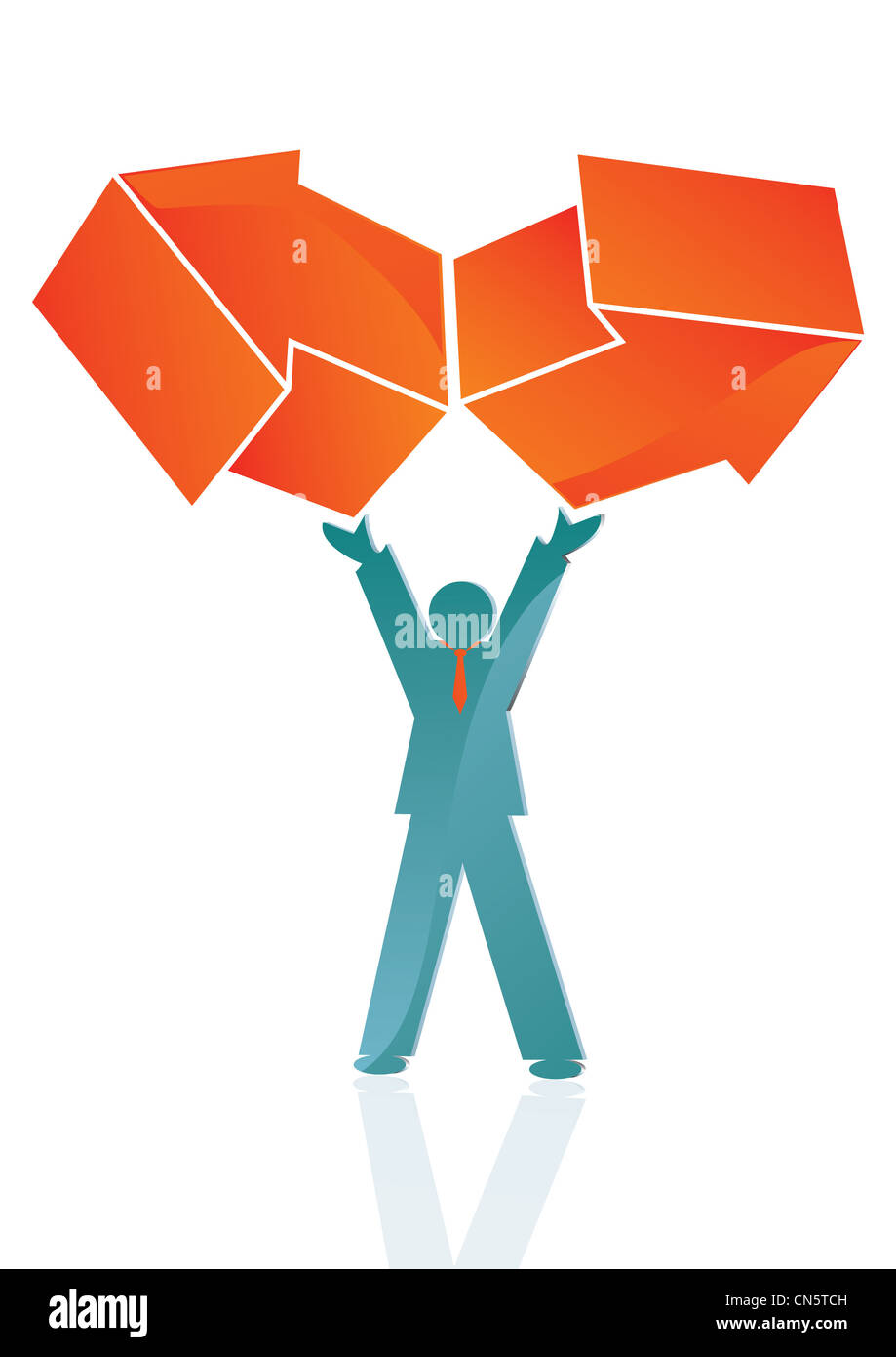 conceptual Business icon of man showing directions and risks, vector ...