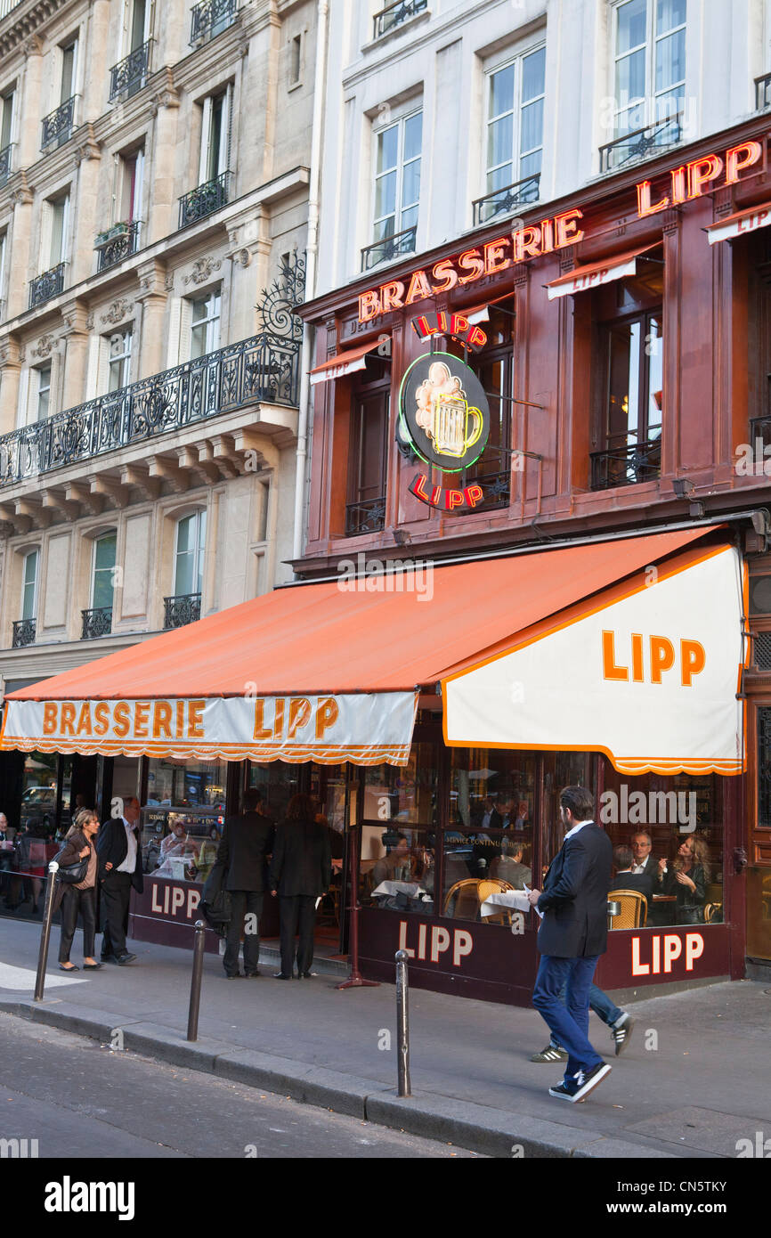 France, Paris, St Germain des Pres, the Brasserie Lipp Stock Photo - Alamy