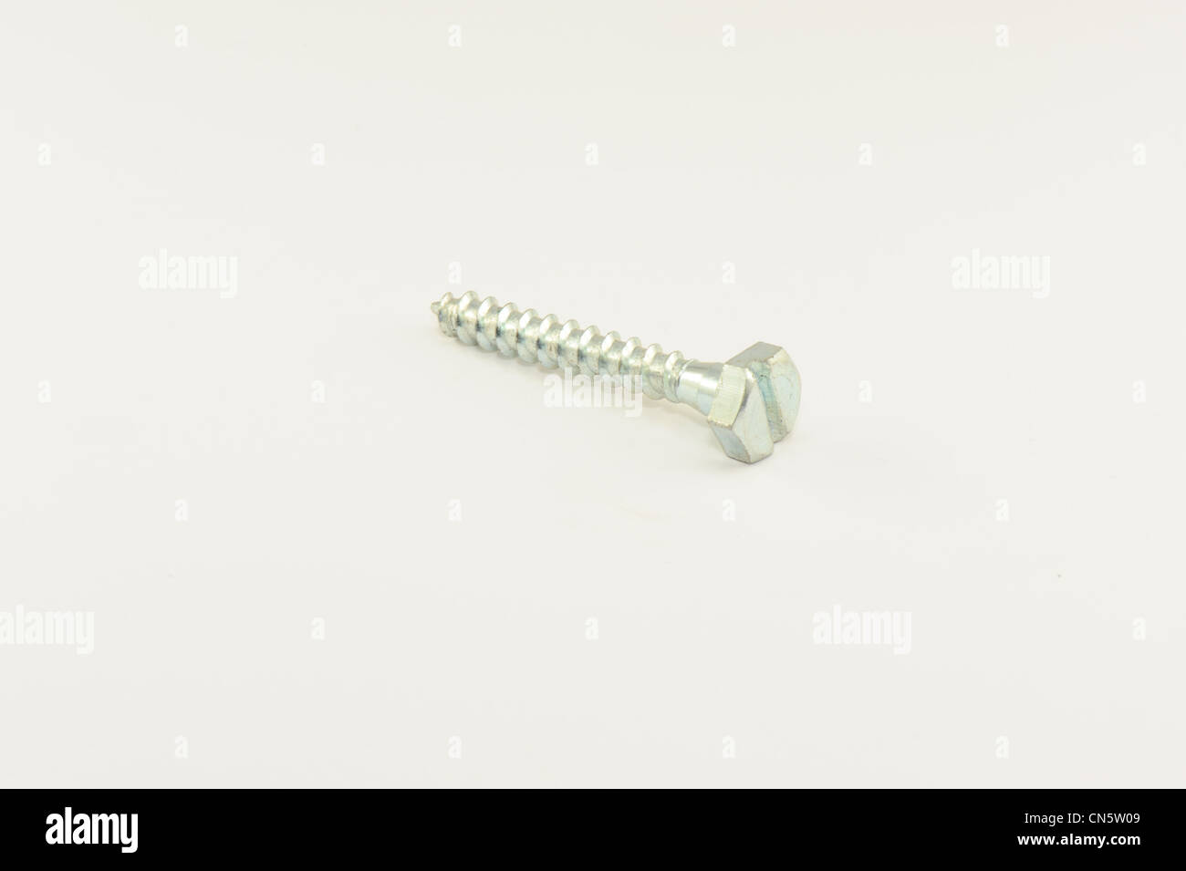 screw bolt head alloy showing thread taken on a white background Stock ...