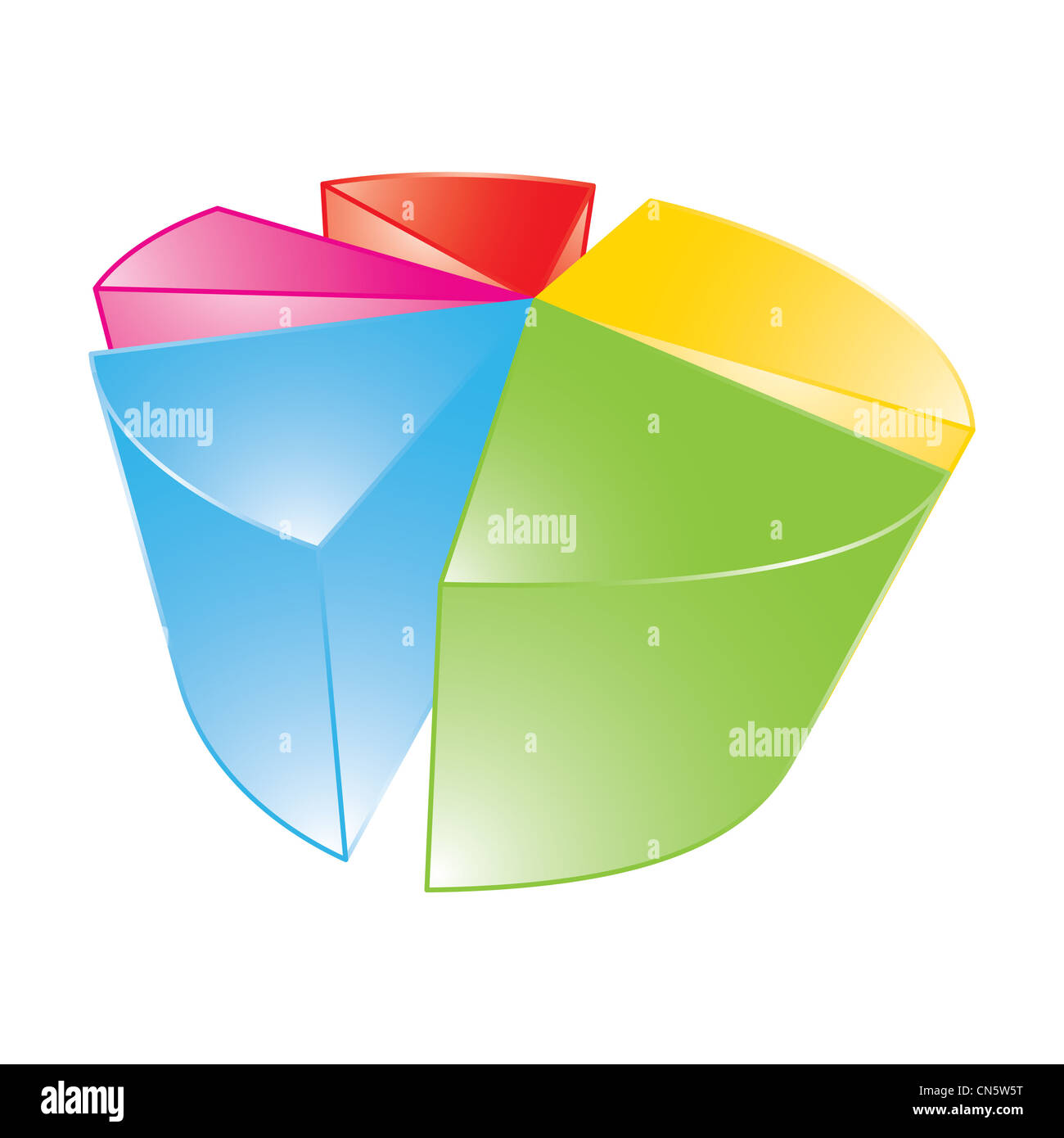3d shiny big pie chart, vector illustration Stock Photo - Alamy