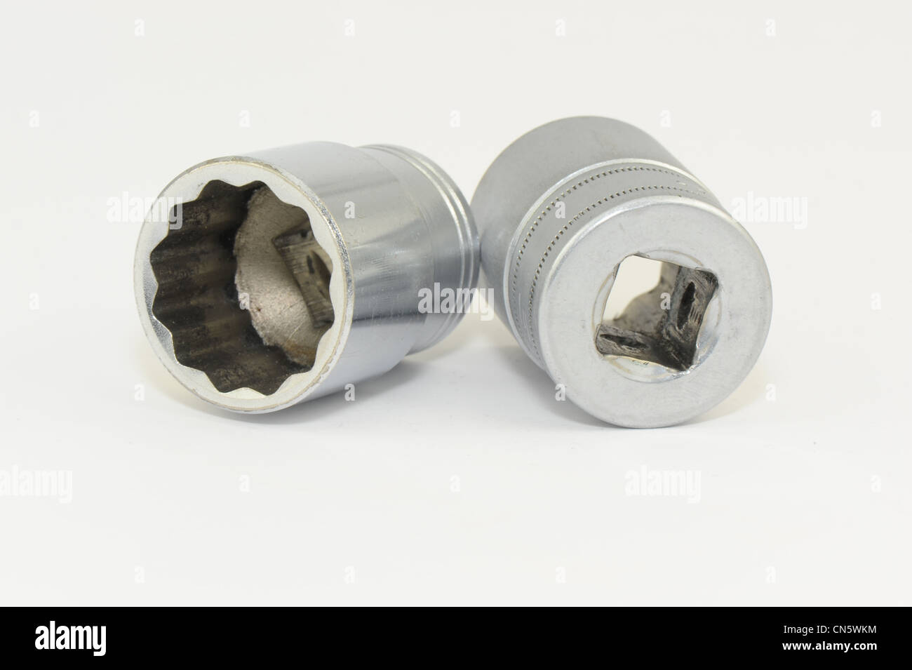 tools sockets taken on a white background half inch drive chromed steel ...