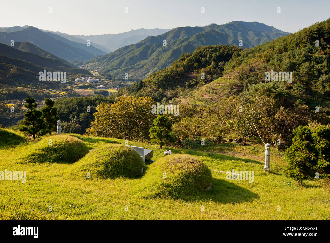 South Korea, South Gyeongsan Province, Hadong County, Confucean graves ...
