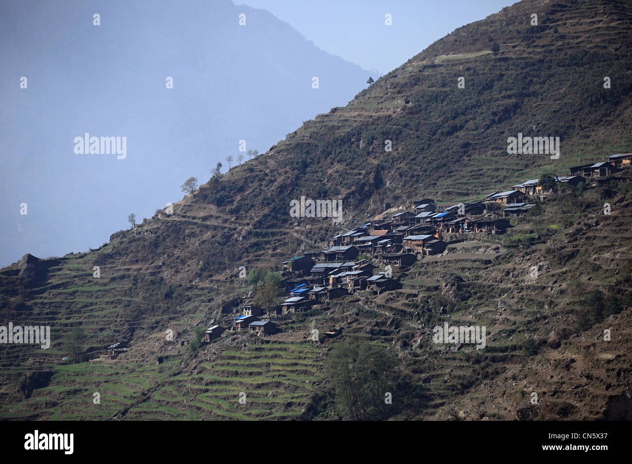 Nepali Himalayan village Stock Photo - Alamy