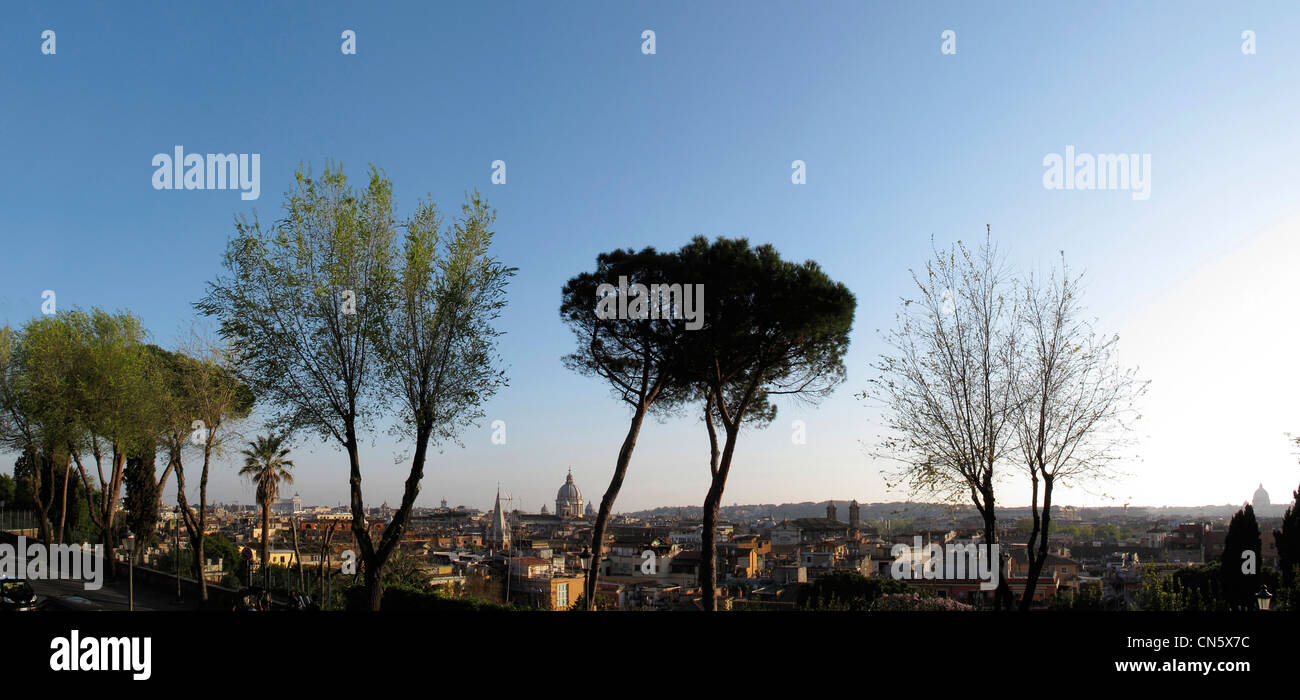 Italy Rome park Villa Borghese view to Rome Stock Photo - Alamy