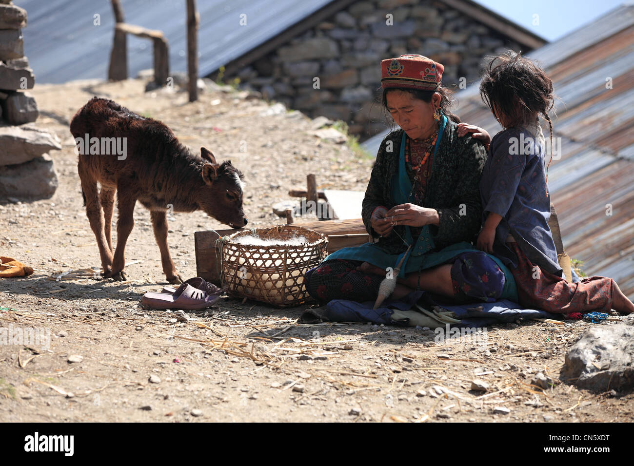 Nepali rural Tamang woman Nepal Stock Photo - Alamy