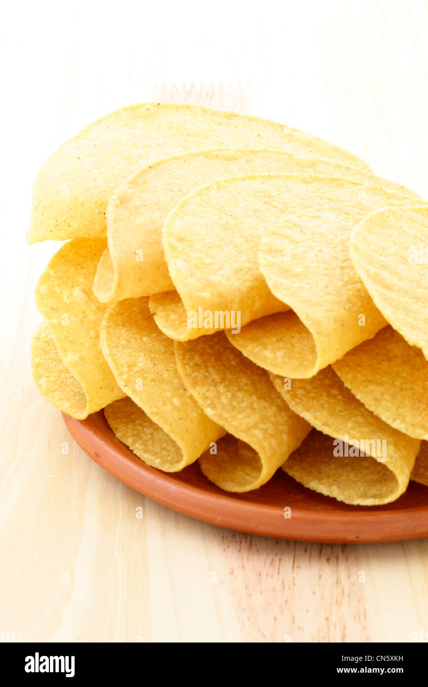 fresh and crunchy delicious mexican taco shells Stock Photo - Alamy