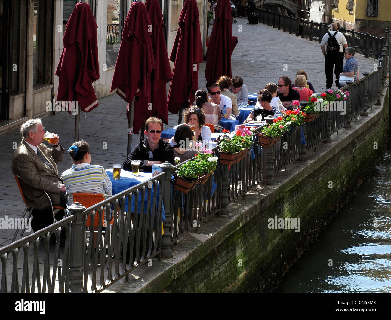 Europe Italy Veneto Venice Venezia restaurant at canal Stock Photo - Alamy